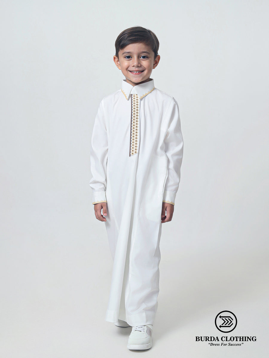 Kids Thobe 302 Off White – Burdaclothing